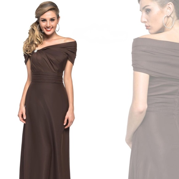 Milano Formals | Dresses | Milano Formals Brown Long Bridesmaid Formal ...